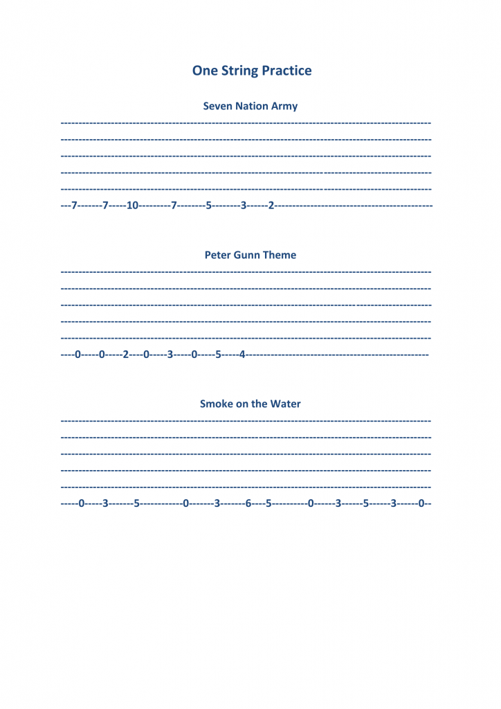 3 Famous Riffs on 1 String Tabs – getcrackingguitar